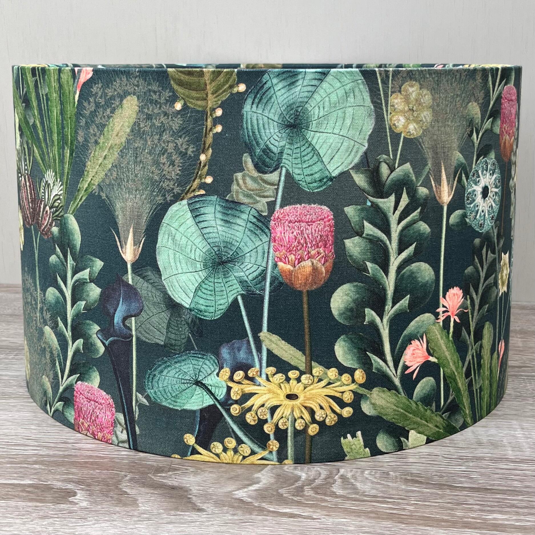Forest Green | Bold Florals | Lampshade