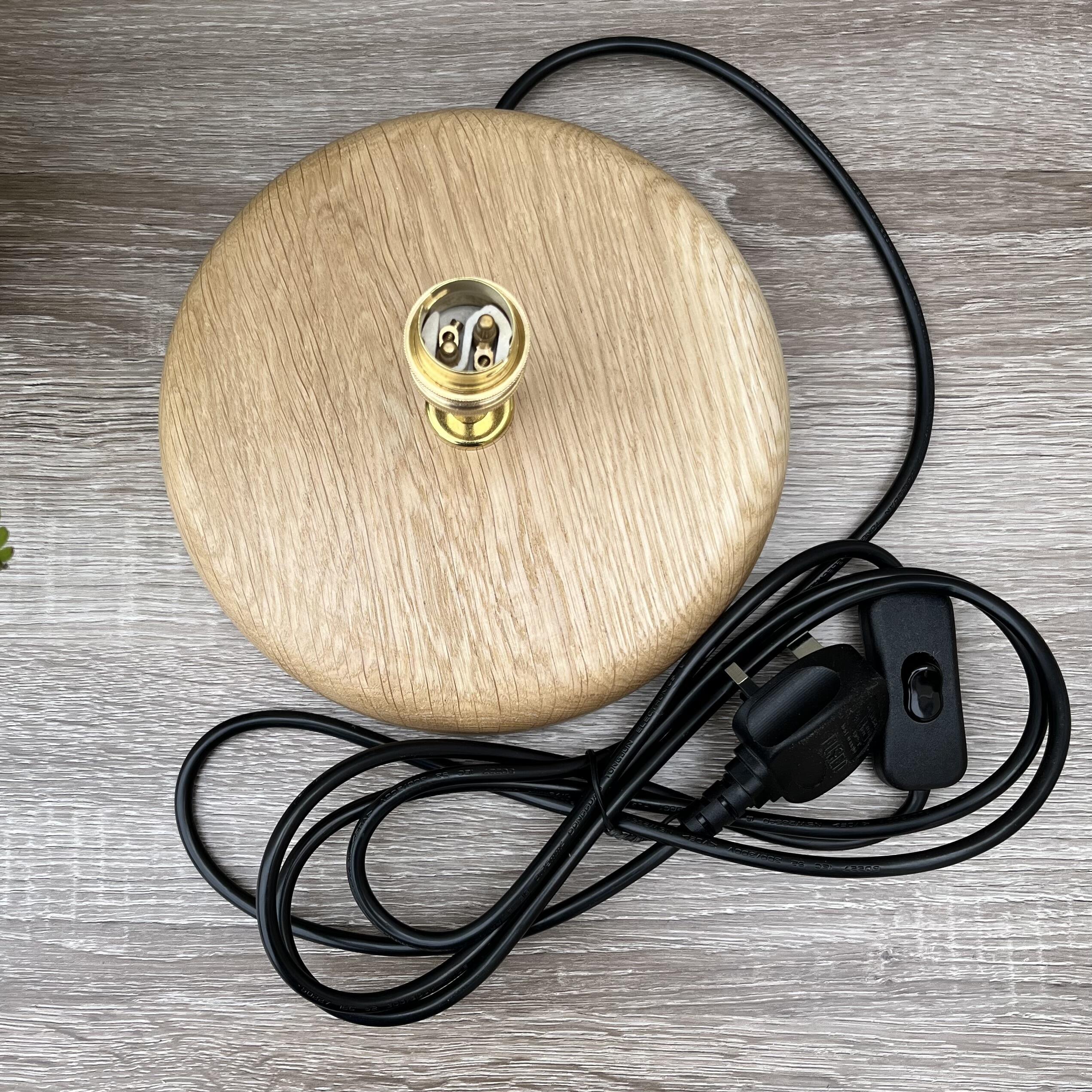 Dara- Solid Oak - 20cm Round - Wood Table Lamp | Eve Scott Lighting