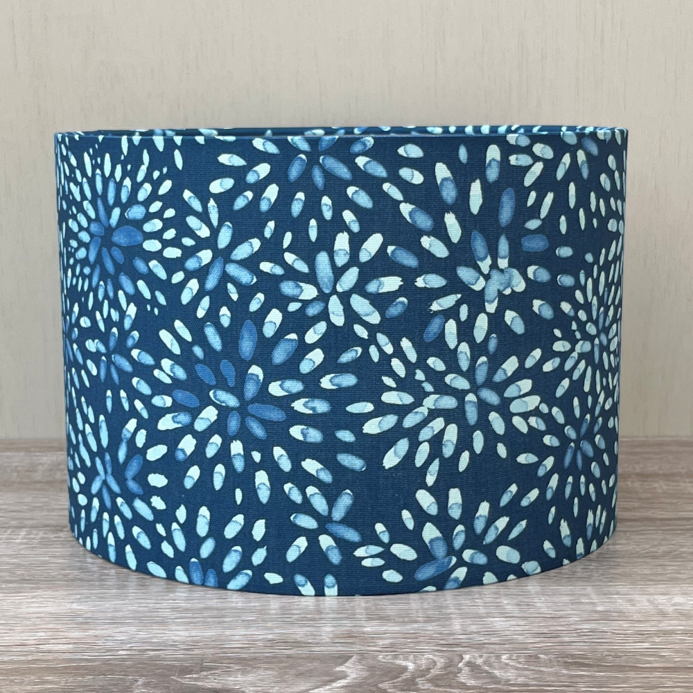 Midnight Blue | Abstract Pattern | Drum Lampshade