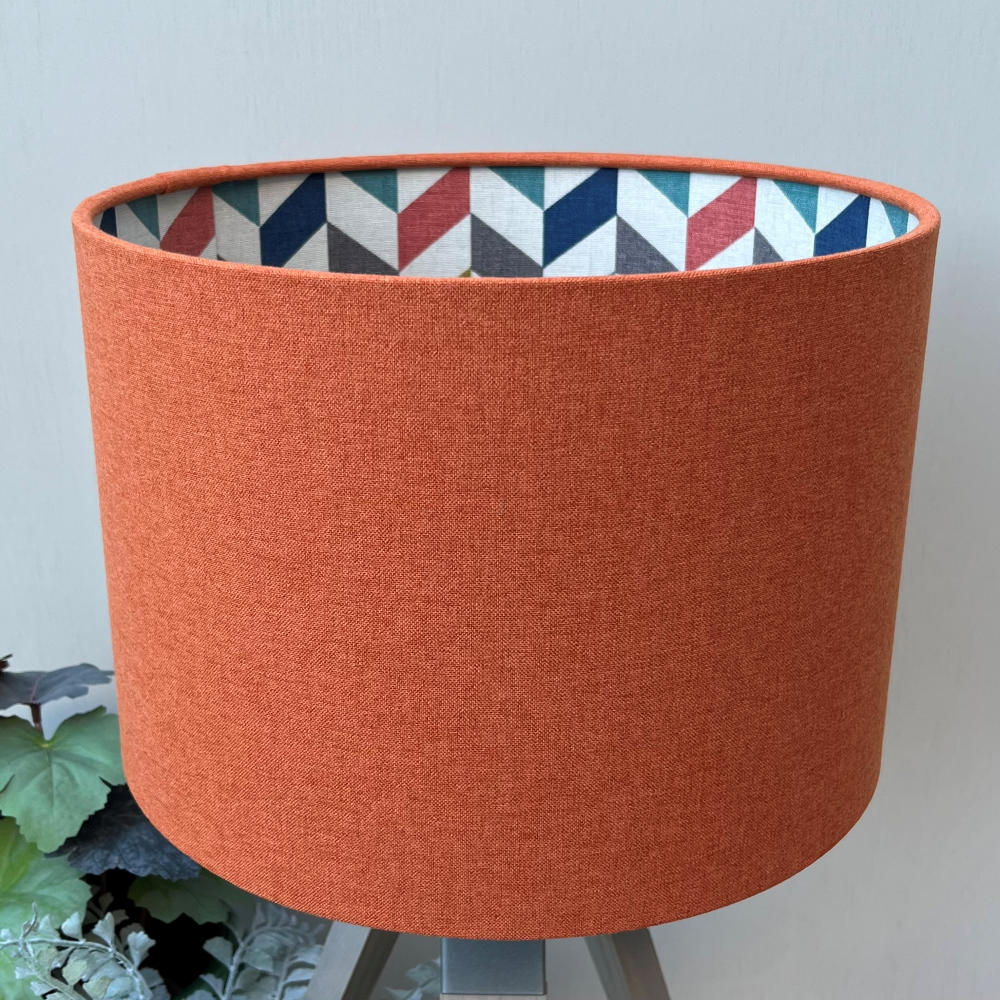 Burnt Orange | Geometric | Pattern On The Inside | Ceiling Light Shade