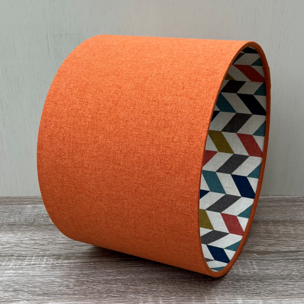Burnt Orange | Geometric | Pattern On The Inside | Ceiling Light Shade