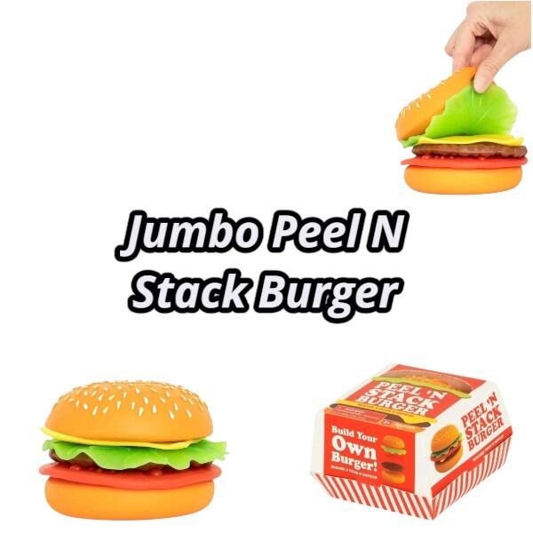 Jumbo Peel N Stack Burger Fidget | Sand Filled Sensory Squishy