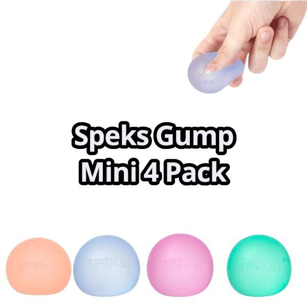Speks Mini Gump 4 Pack Stress Balls | Small Soft Squishy Fidget Toys Set