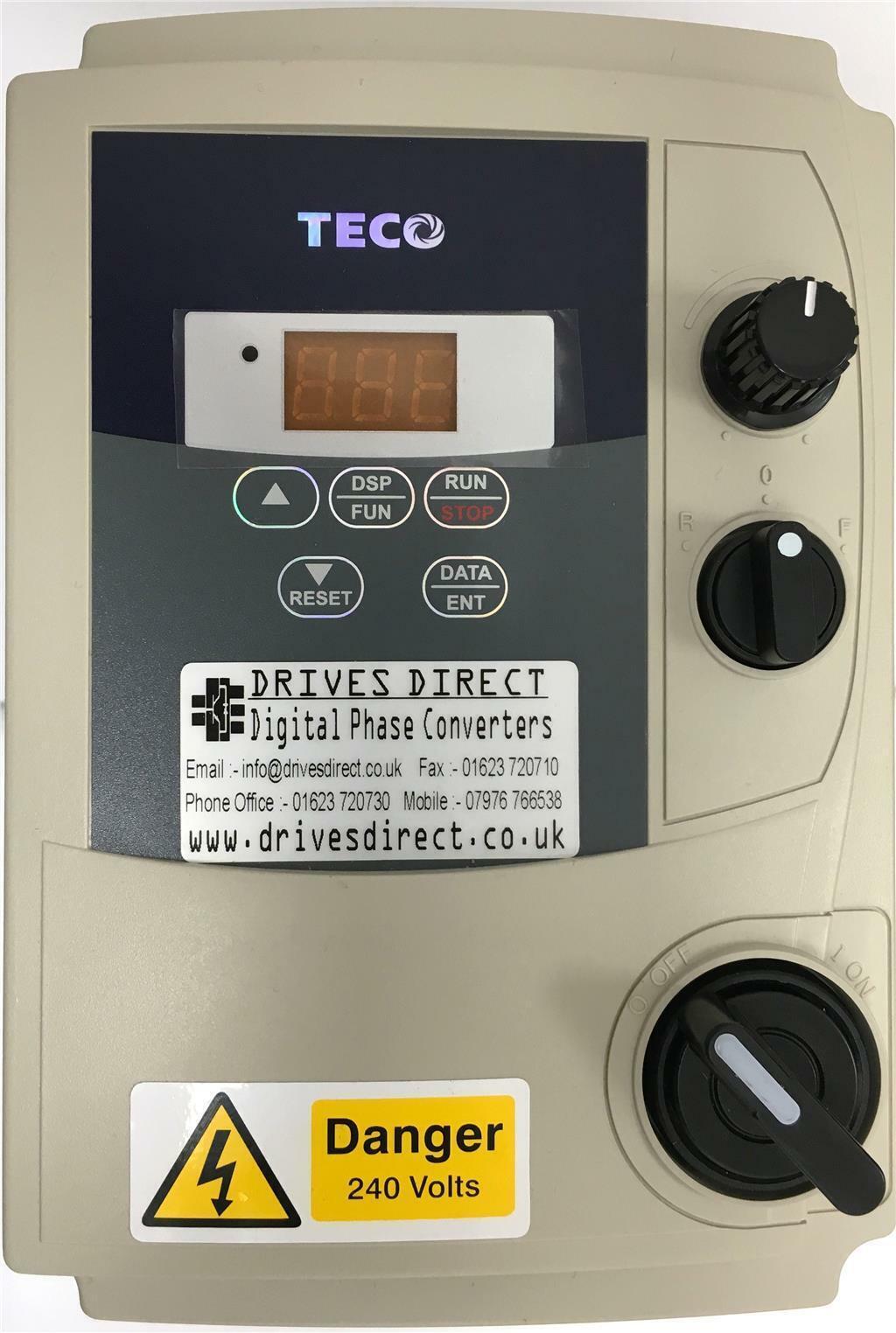 TECO EV 0.5HP 240V Single to 3 Phase Inverter Converter, Dust ...
