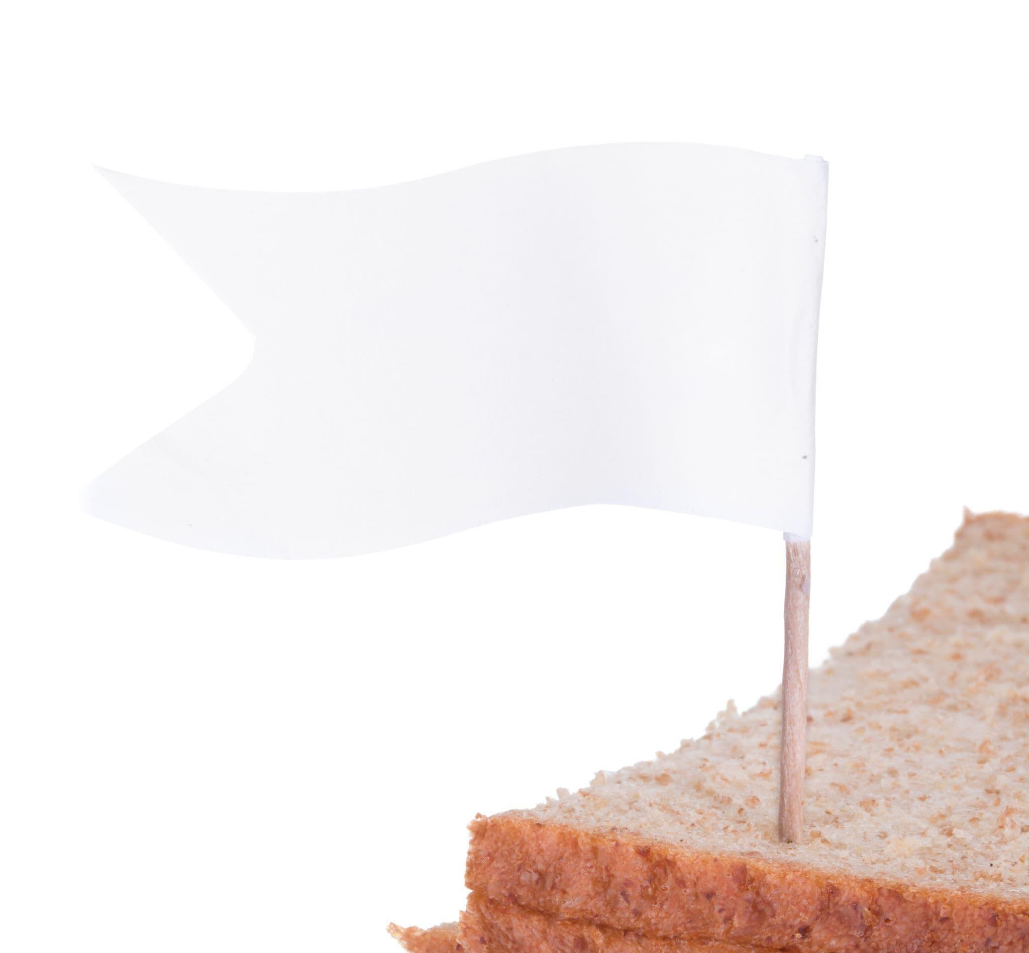 White Sandwich Flags- 80mm