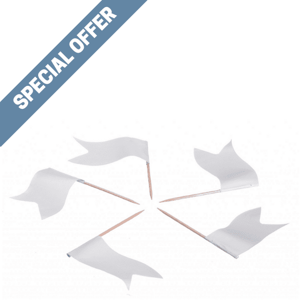 White Sandwich Flags- 80mm