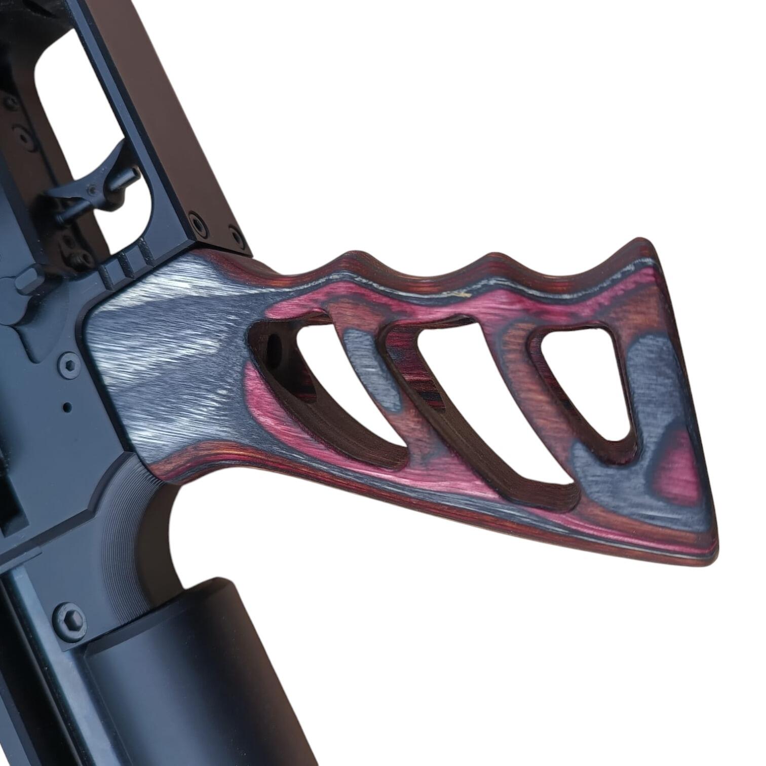 AR 15 Grip Red/Grey/Brown Laminate - LP Prime Series