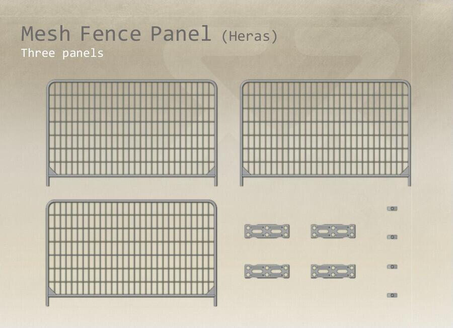 Mesh Panel Fence (Heras) - 1/35, 1/32 resin model