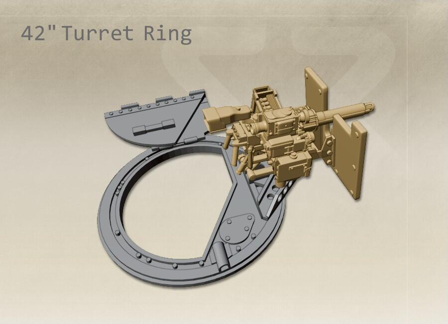 42" Turret Rings - 1/35, 1/32 resin model