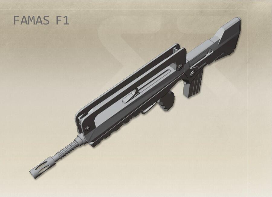 FAMAS - F1 and G2 - 1/35, 1/32, 1/24, 1/18, 1/16 resin model