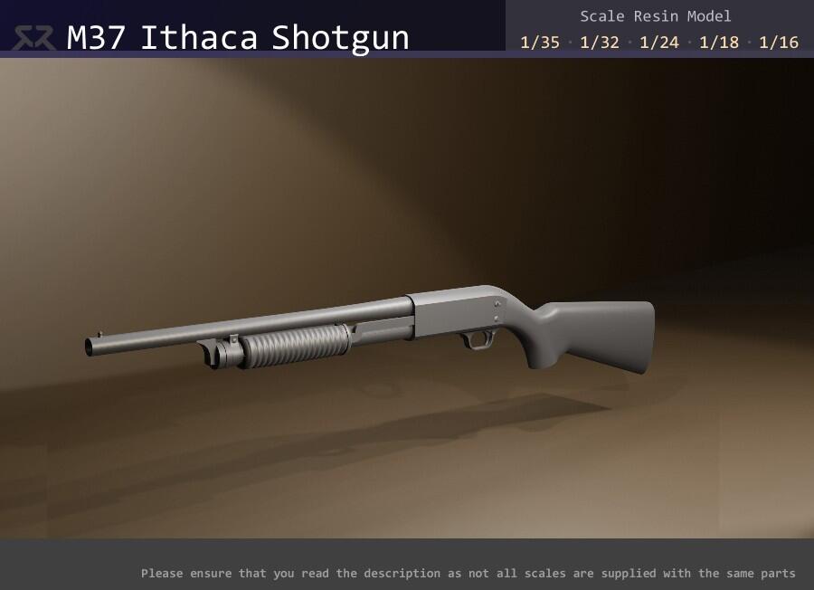 M37 Ithaca Shotgun - 1/35, 1/32, 1/24, 1/18, 1/16 resin model