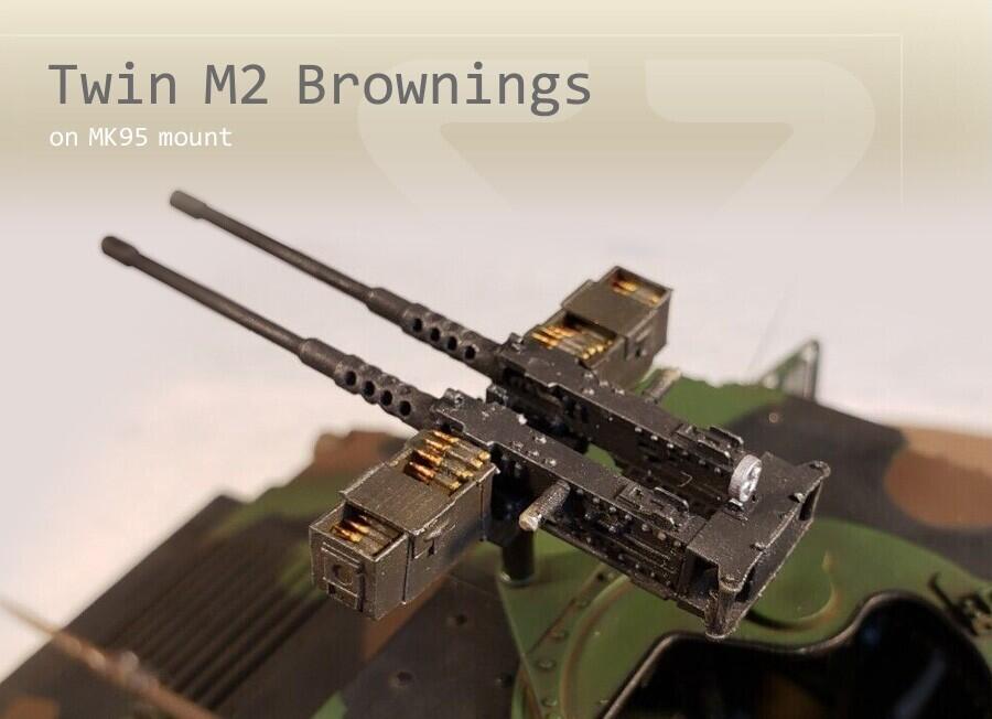 Twin M2 50 cal Brownings - 1/35, 1/32, 1/24, 1/18, 1/16 resin model