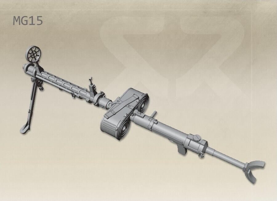 WW2 MG 15 (MG15) machine gun - 1/18, 1/16 resin model