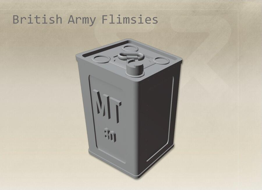 British WW2 Fuel Can (Flimsy) - 1/35, 1/32, 1/24, 1/18, 1/16 resin model