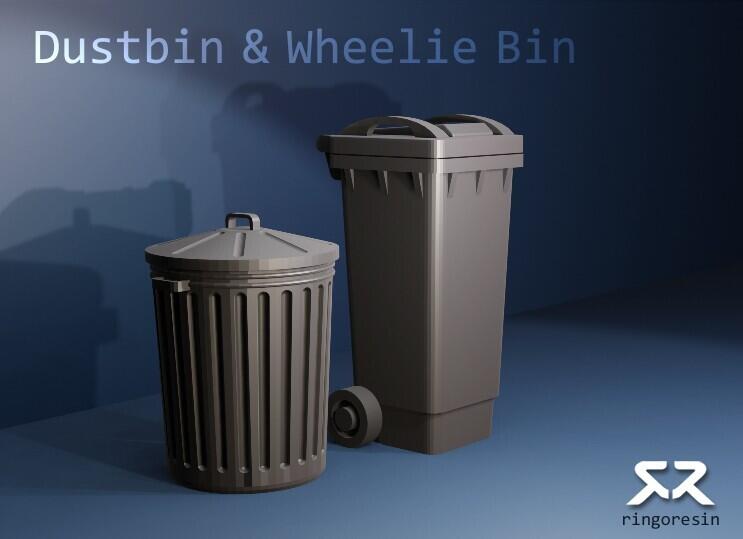 1/32 (and 1/35) Dustbin and Wheelie Bin (ID 14.15)