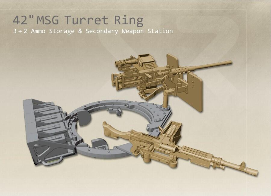 42" Turret Rings - 1/35, 1/32 resin model