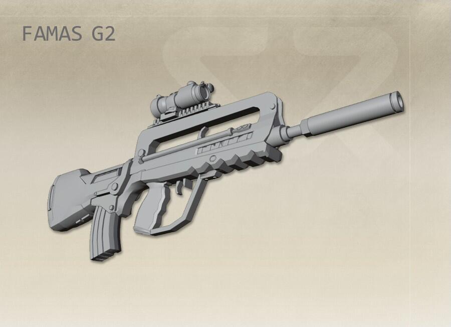 FAMAS - F1 and G2 - 1/35, 1/32, 1/24, 1/18, 1/16 resin model