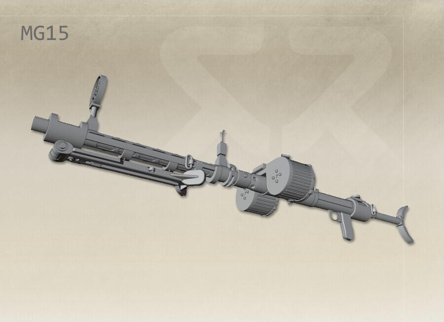 WW2 MG 15 (MG15) machine gun - 1/18, 1/16 resin model