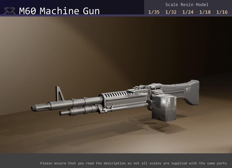 M60 Machine Gun - 1/35, 1/32, 1/24, 1/18, 1/16 resin model