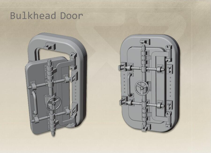 Doors (external, internal, cell, vault, bulkhead) - 1/35, 1/32 resin model