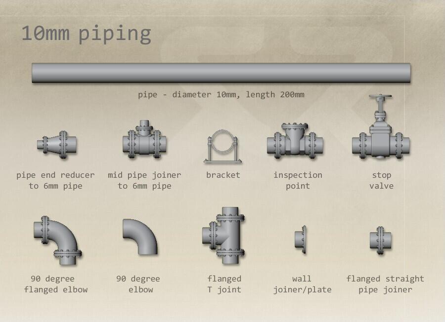 Industrial Piping (pipes) - all scales resin model