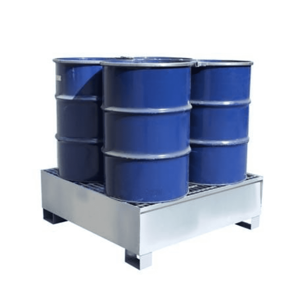 4 DRUM GALVANIZED STEEL - SPILL PALLET-GSP4D