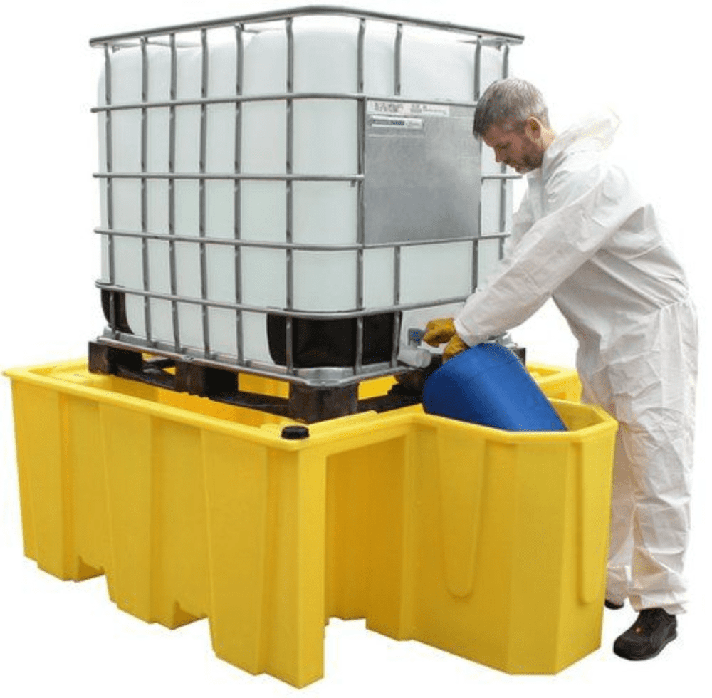 Single IBC Sump Pallet with integral dispensing area-BBID
