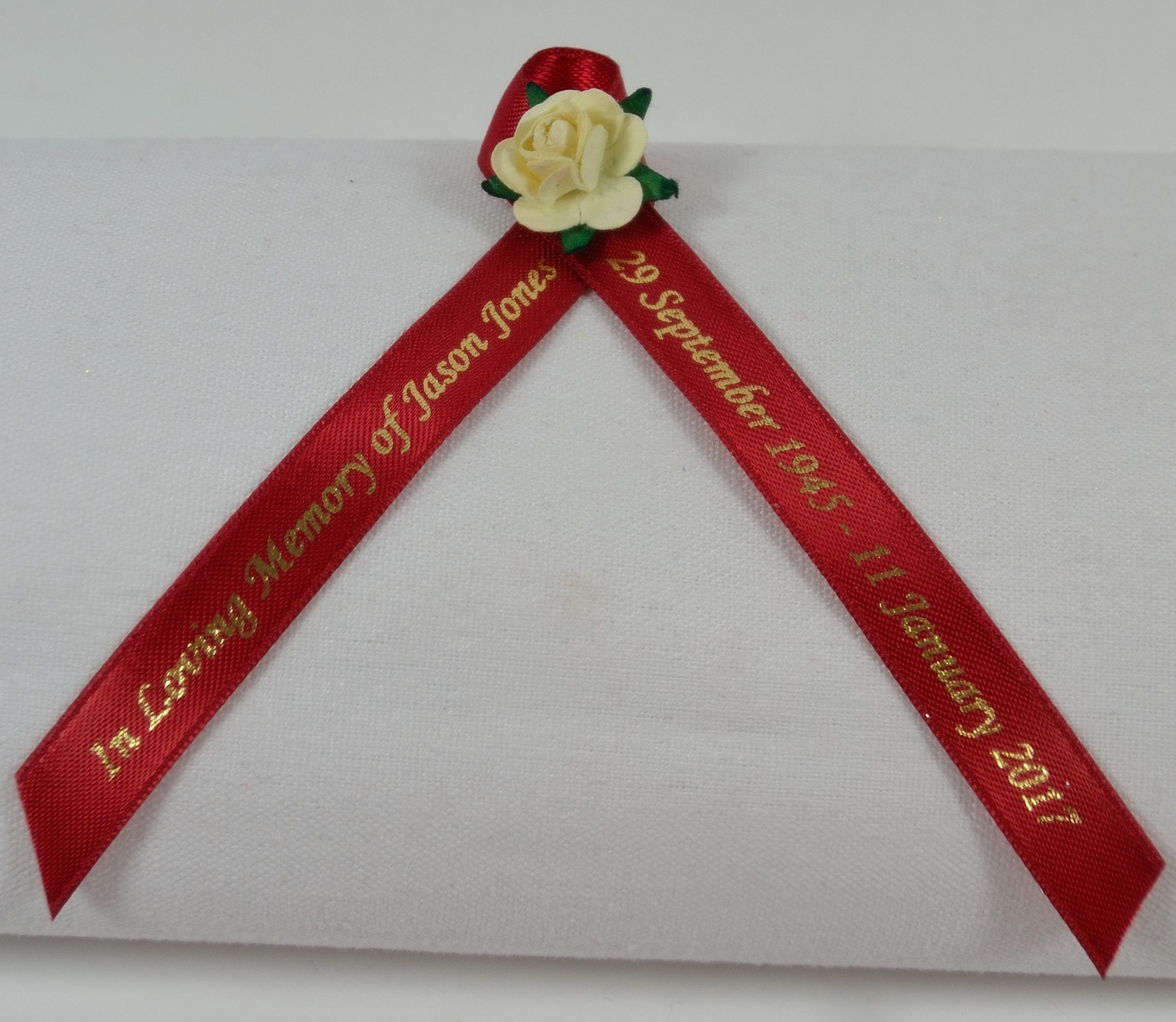 Memorial Ribbon With Rose