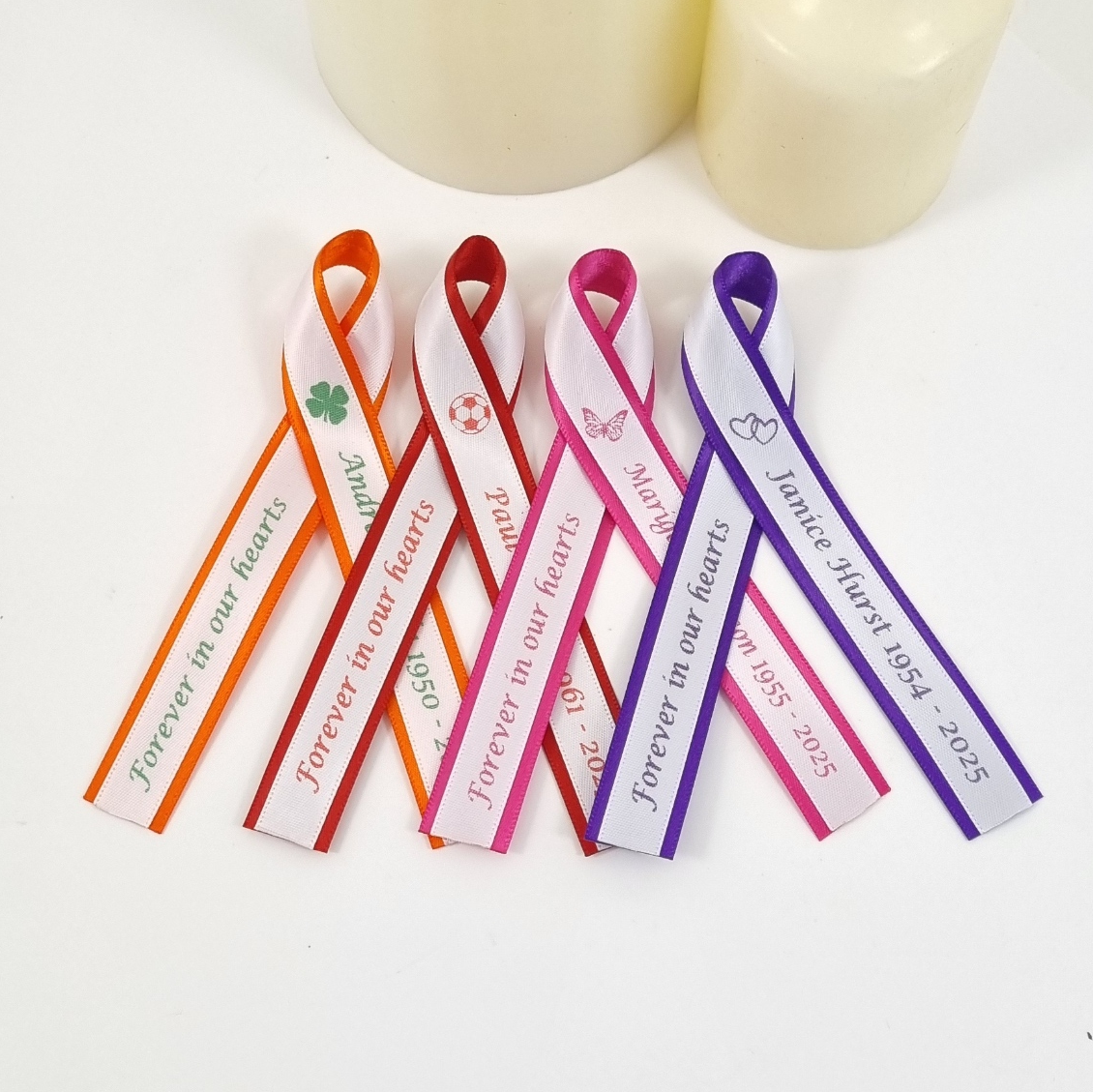 Football Silhouette Memorial Ribbons - Single Loop Memorial ribbon made ...