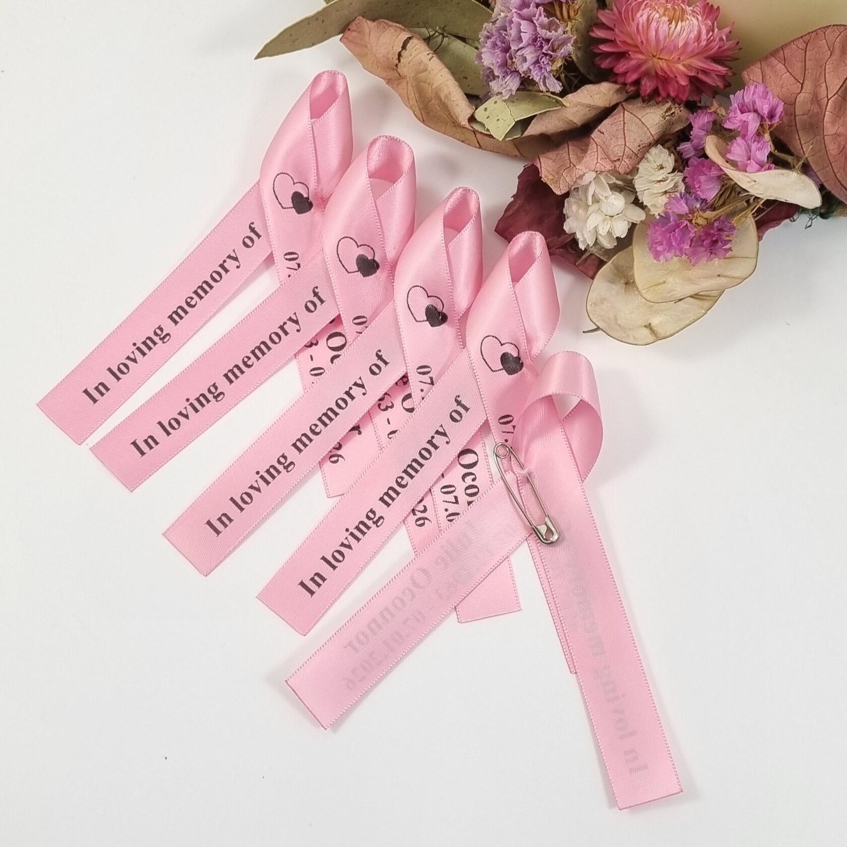 Double Hearts Or Any Artwork. Any Colour Personalised Funeral Ribbons ...