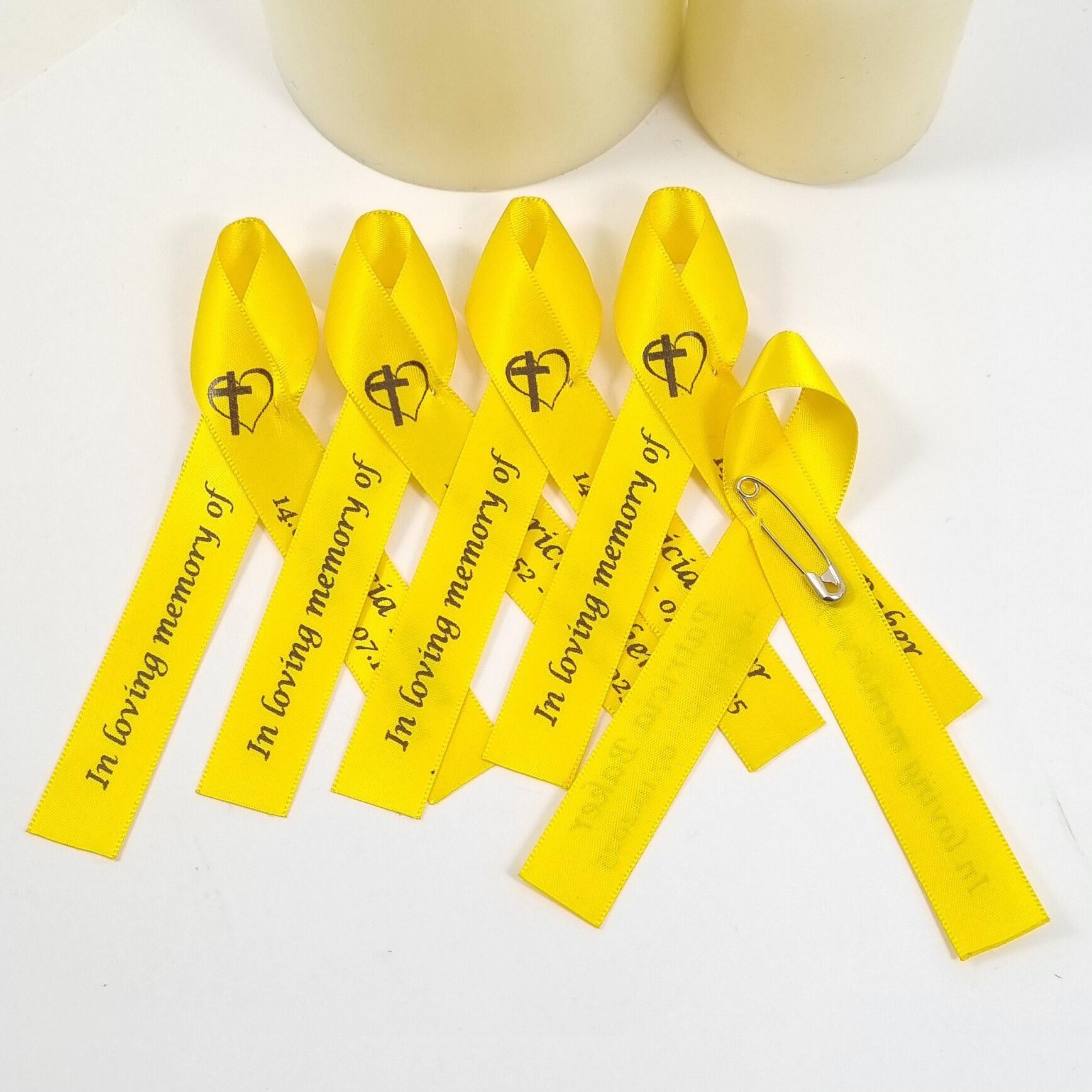 Double Hearts Or Any Artwork. Any Colour Personalised Funeral Ribbons ...