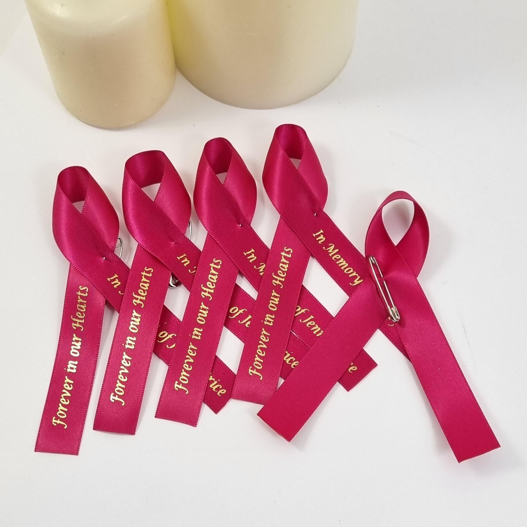 Double Hearts Or Any Artwork. Any Colour Personalised Funeral Ribbons ...