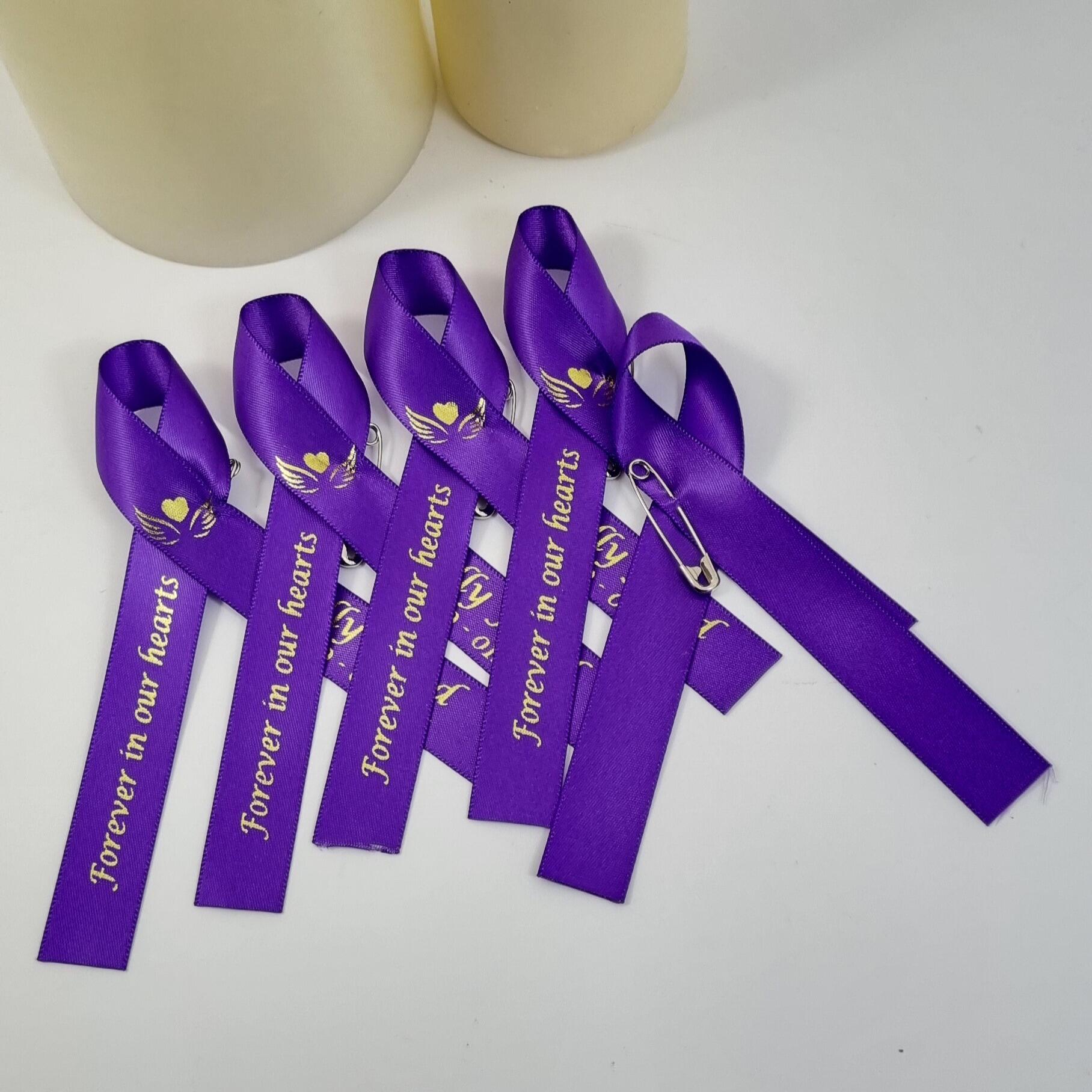 Double Hearts Or Any Artwork. Any Colour Personalised Funeral Ribbons ...