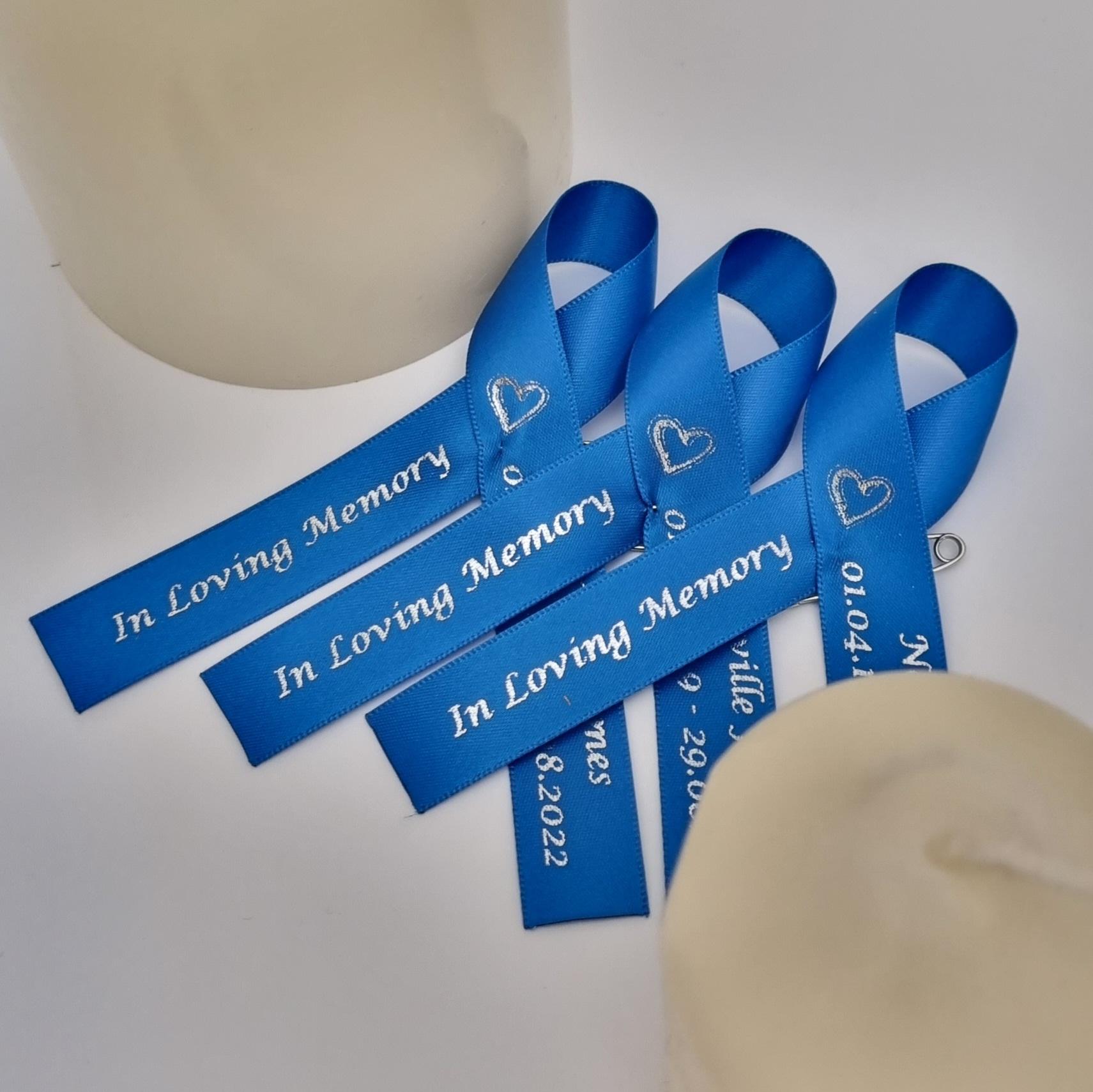 Any Artwork - Blue Memorial Ribbons - Or Choose Your Colour ...