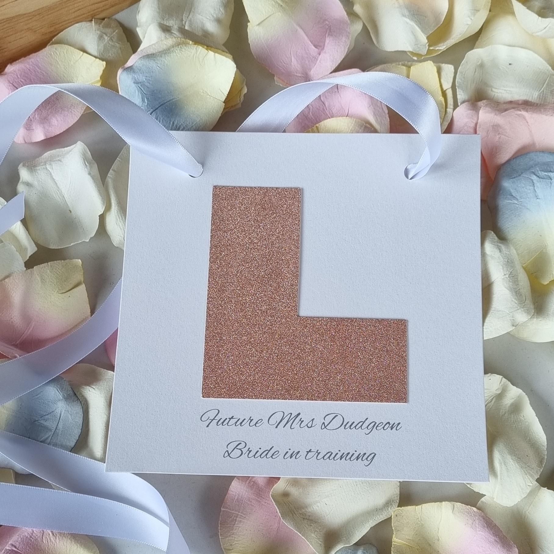 Hen Party L Plate With Optional Daisy. Personalised Option
