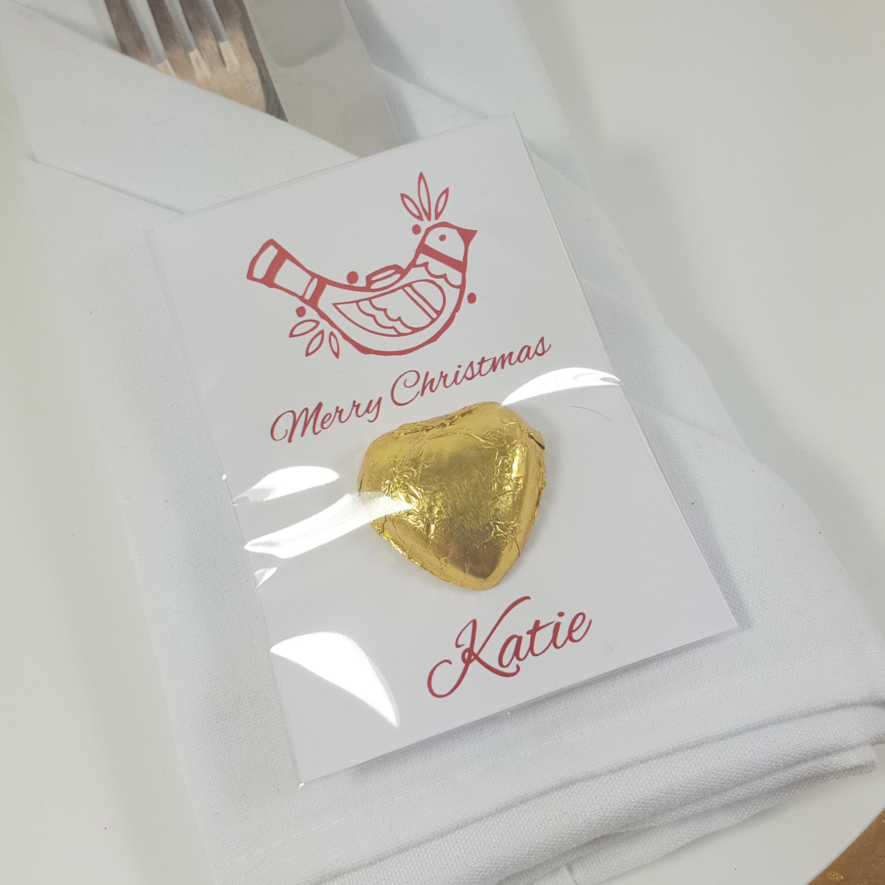 Turtle Dove Christmas Place Setting Name Cards. Christmas Table Gifts ...