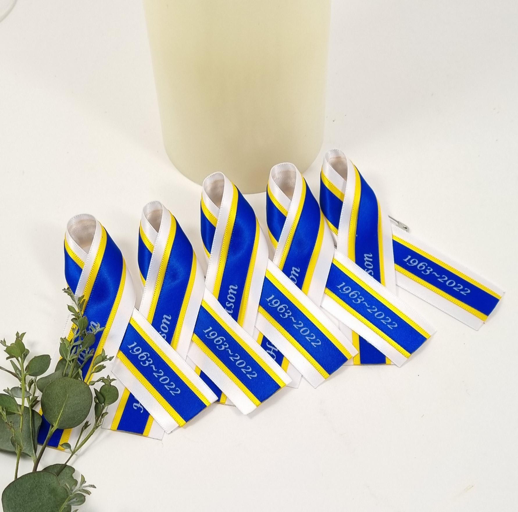 THREE Layer Personalised Ribbon Funeral Ribbons. Silhouette Memorial ...