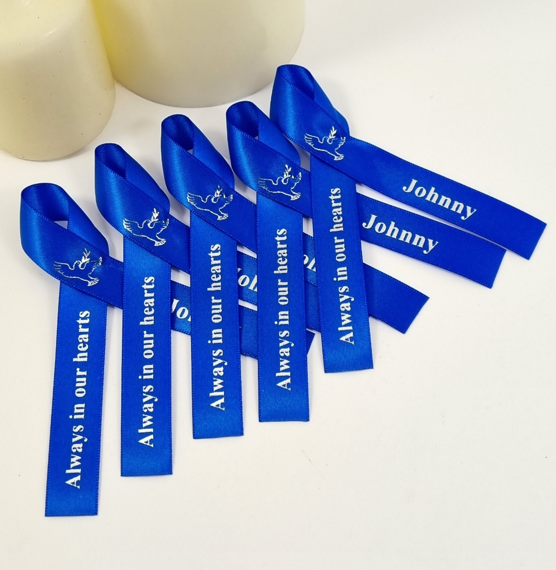 Dove And Olive Branch Or Other Artwork Funeral Ribbons - Choose Your ...