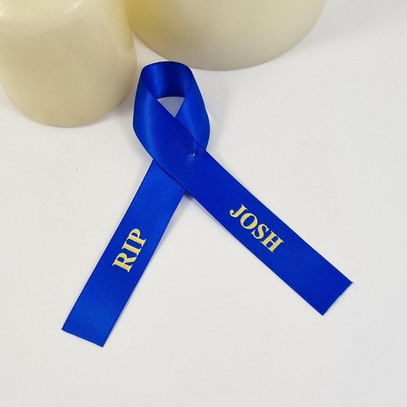Any Artwork - Blue Memorial Ribbons - Or Choose Your Colour ...