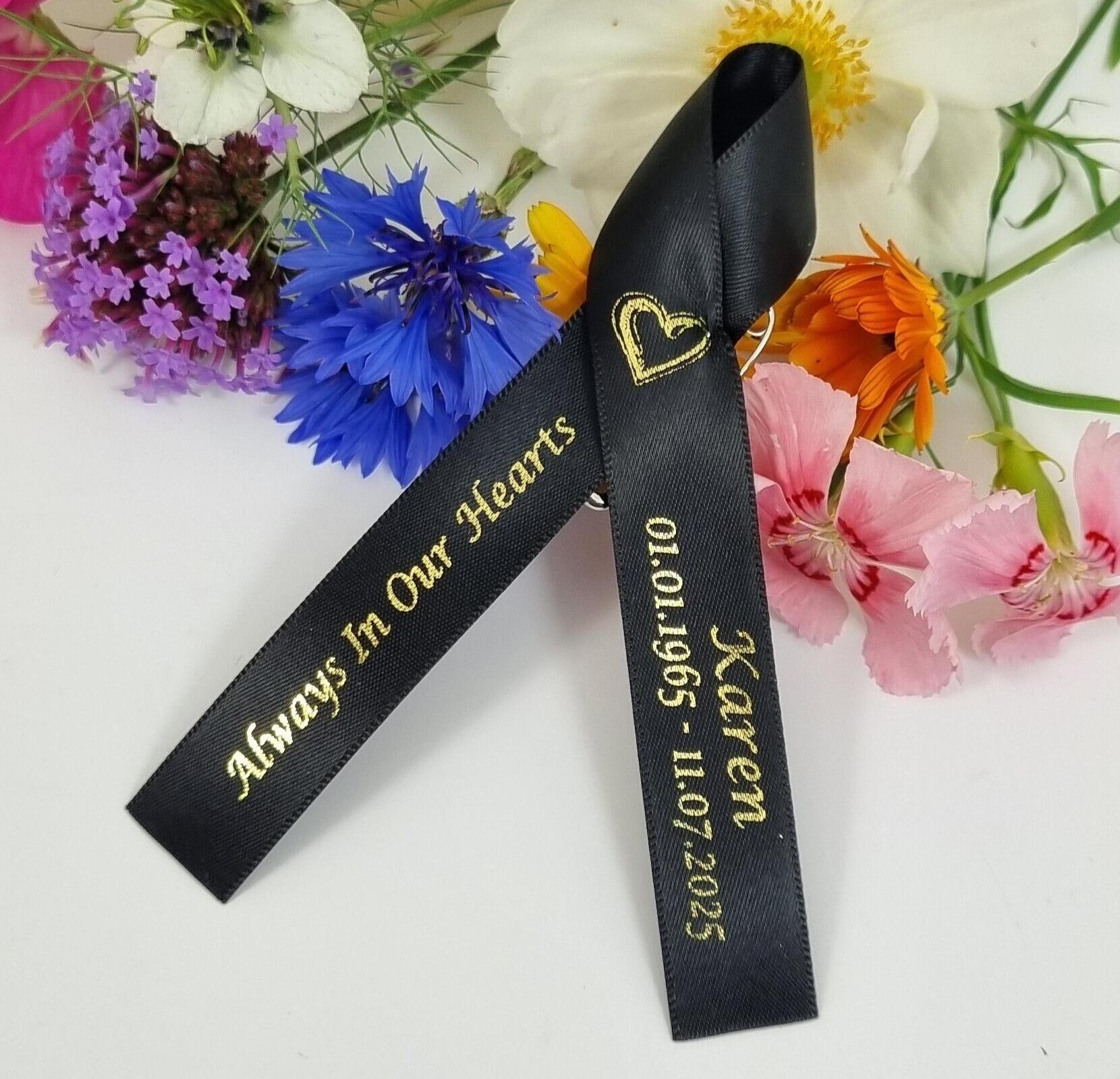 Heart Funeral Ribbons Or Choose Other Artwork. Ready To Wear Memorial ...