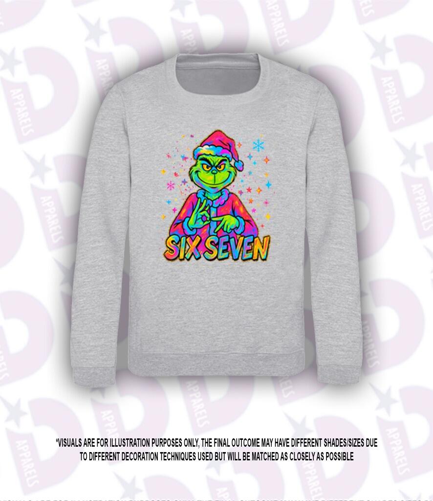 Kids “Six Seven” Grinch Christmas Jumper – Festive & Cosy Knit
