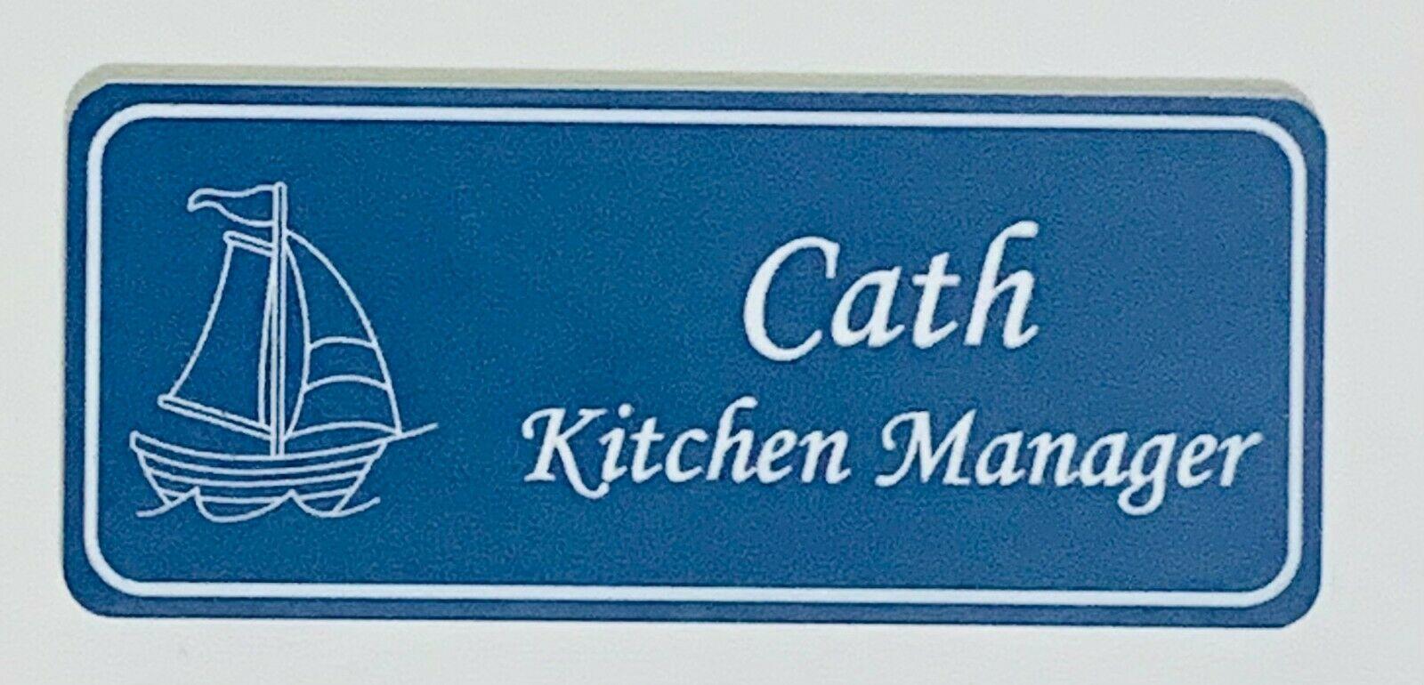 Personalised Name Badges & pin - Rectangle Rounded with Border