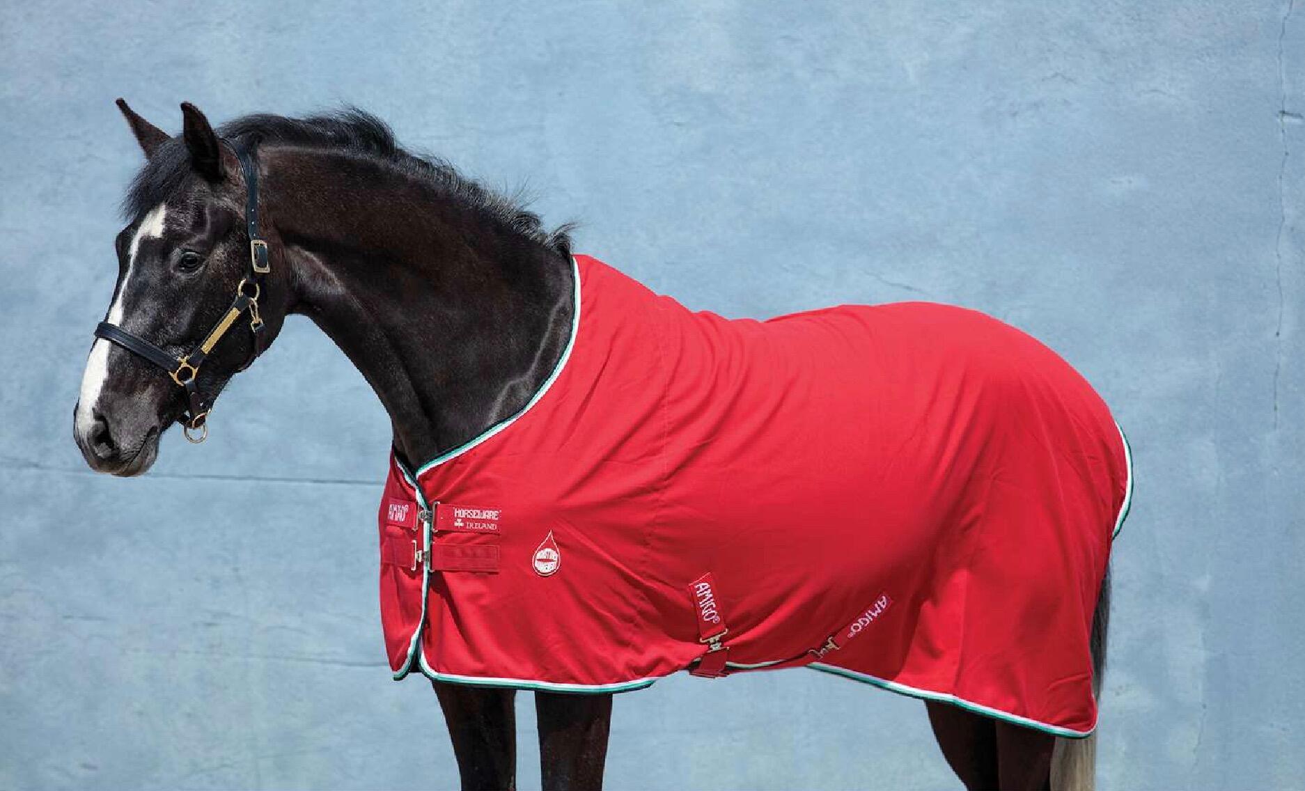 HORSEWEAR STABLE SHEET RED WITH MOISTURE MANAGEMENT 5’9”