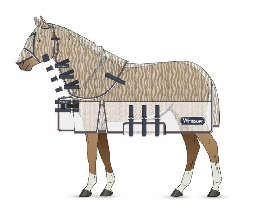 WHITAKER AIRTON FLY RUG WITH FREE FLY MASK BEIGE ZEBRA