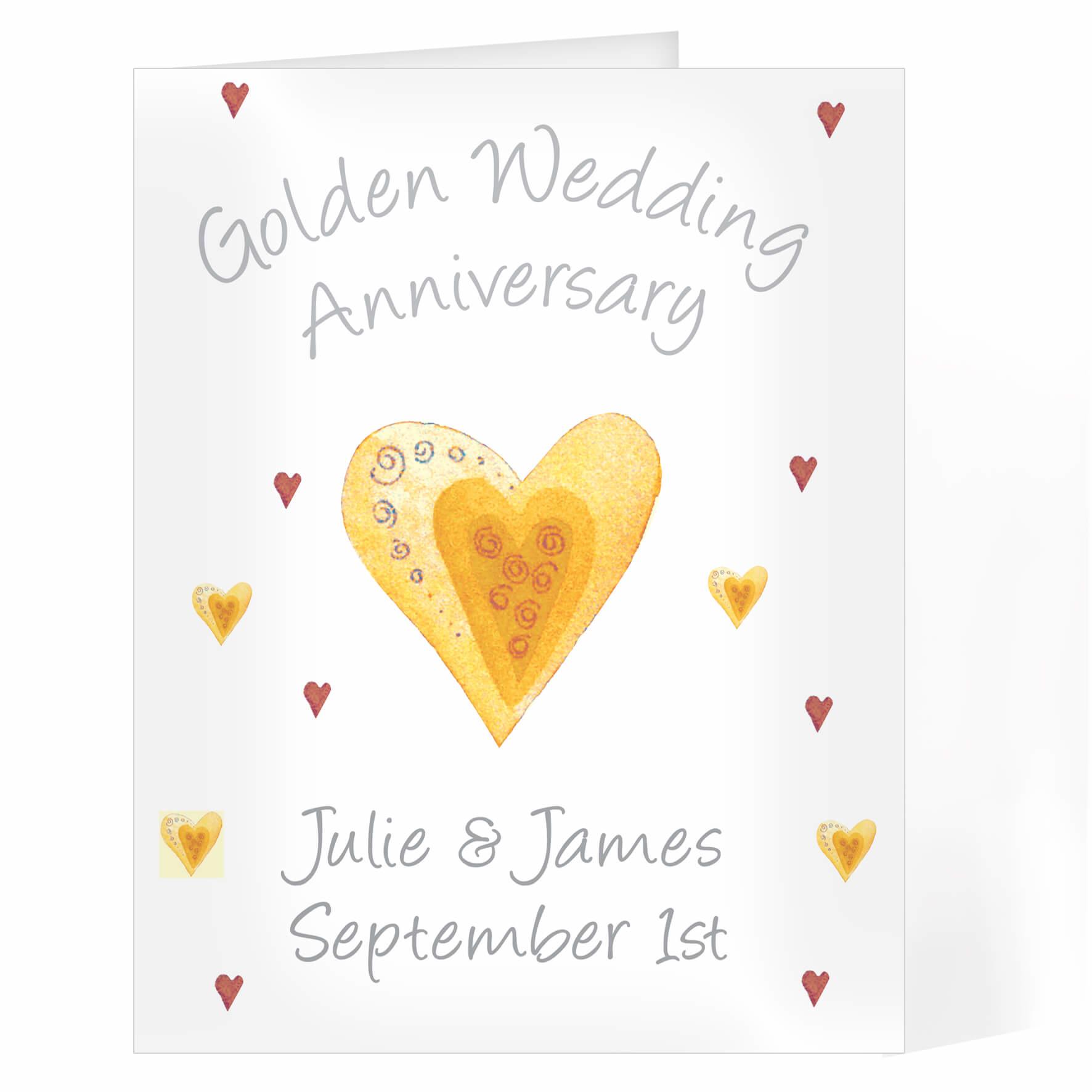 Personalised Golden Wedding Anniversary Card 50th Anniversary Card personalised-golden-wedding-anniversary-card-50th-anniversary-card