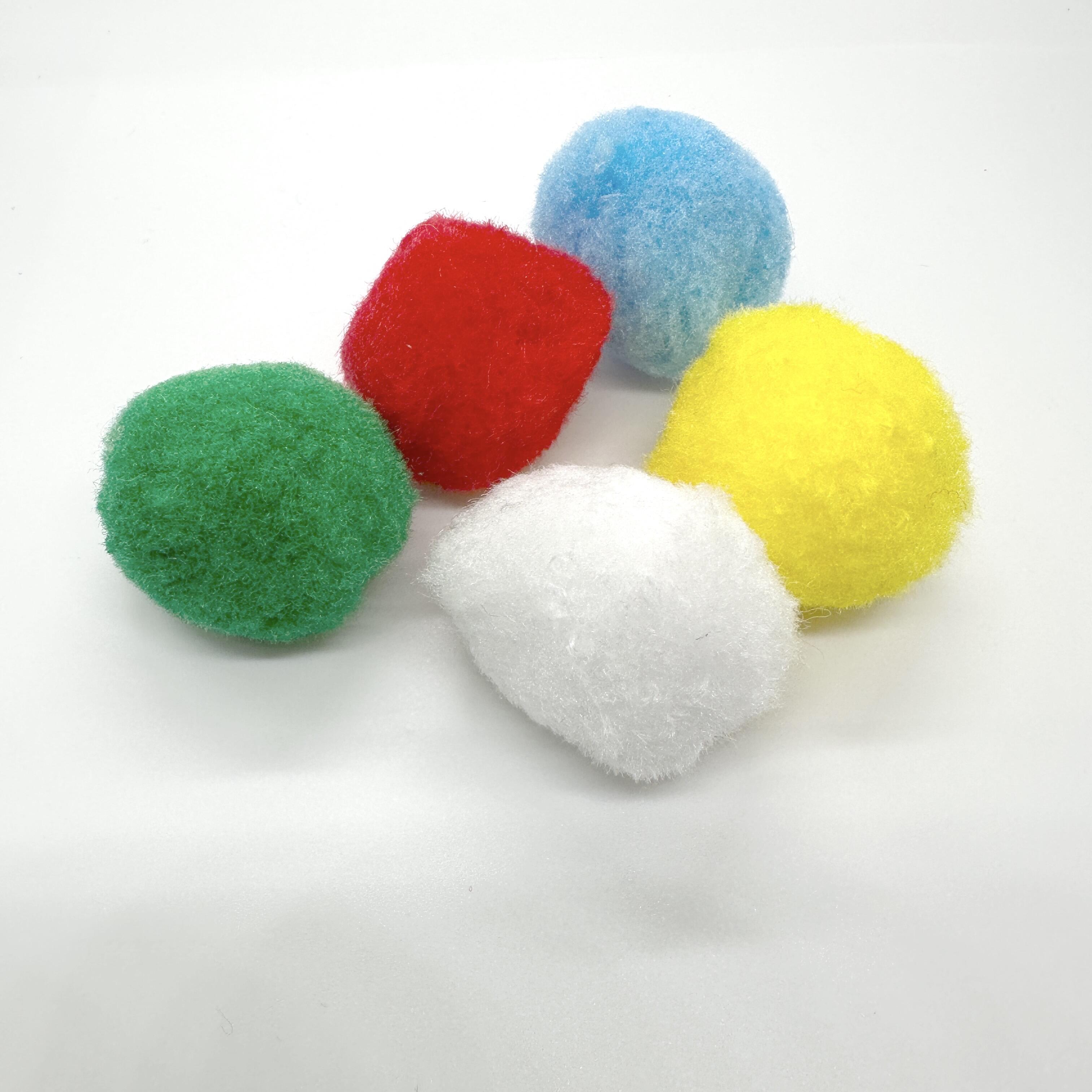 40mm Craft Pom Poms – Multi-Colour – Pack of 5 or 12 – Soft Polyester
