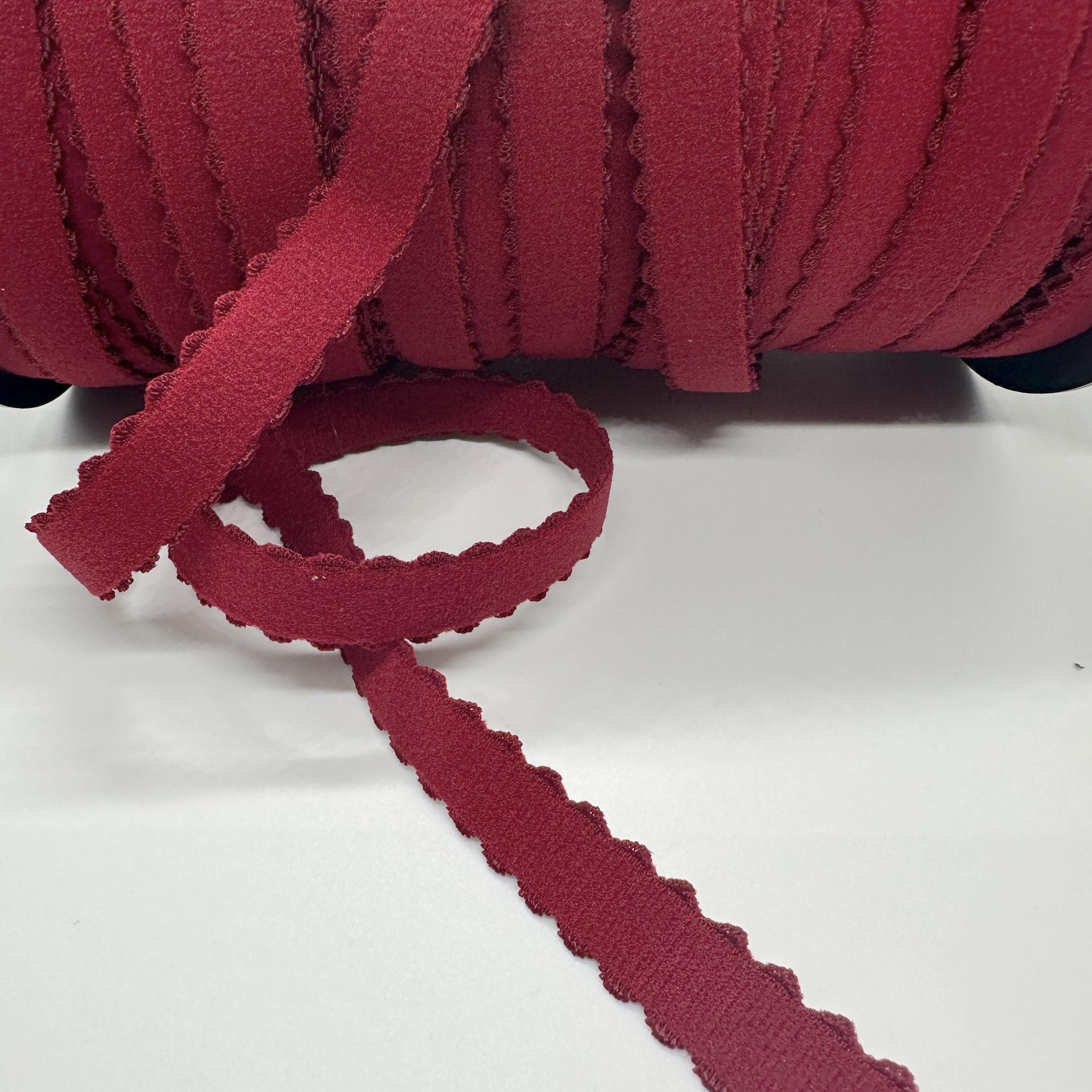 Bra Strap Elastic – Rhubarb Red – Scallop Edge – 12–16mm (L23757)