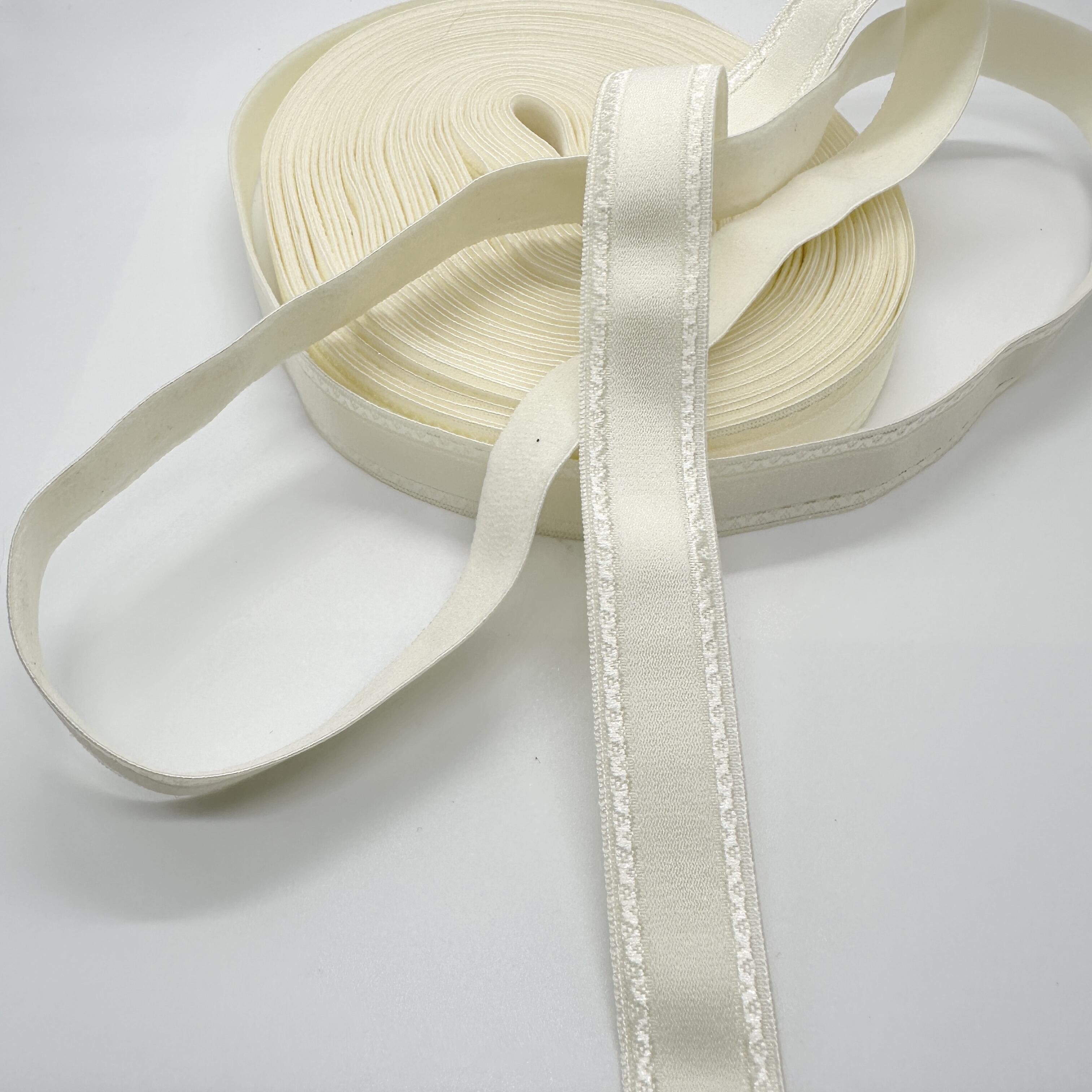 Bra Strap Elastic – Black – Plain Edge with Shiny Borders – 10mm (S8418)