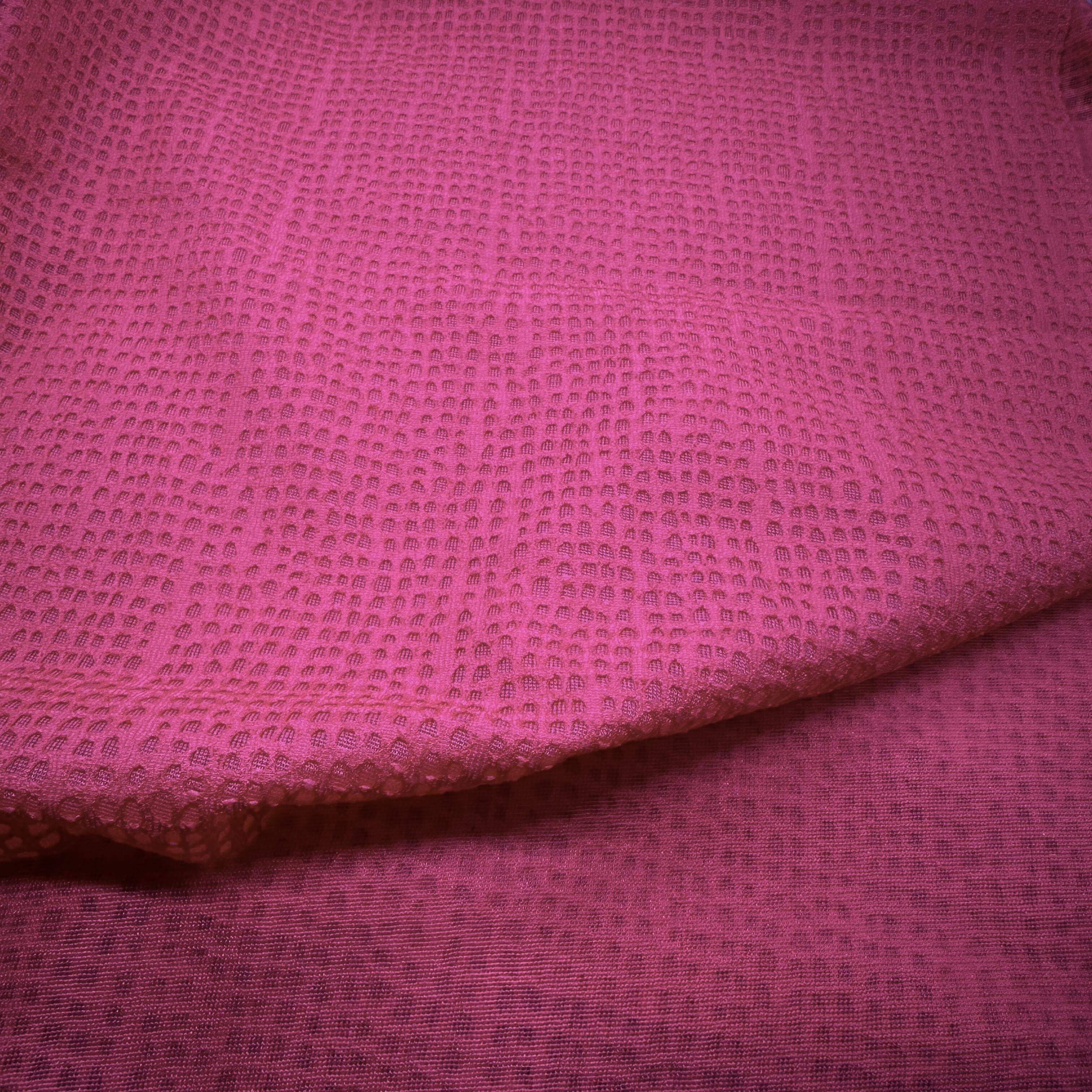Deep Pink Laminated Lace Effect Fabric – 140gsm – Bra Cup Piece