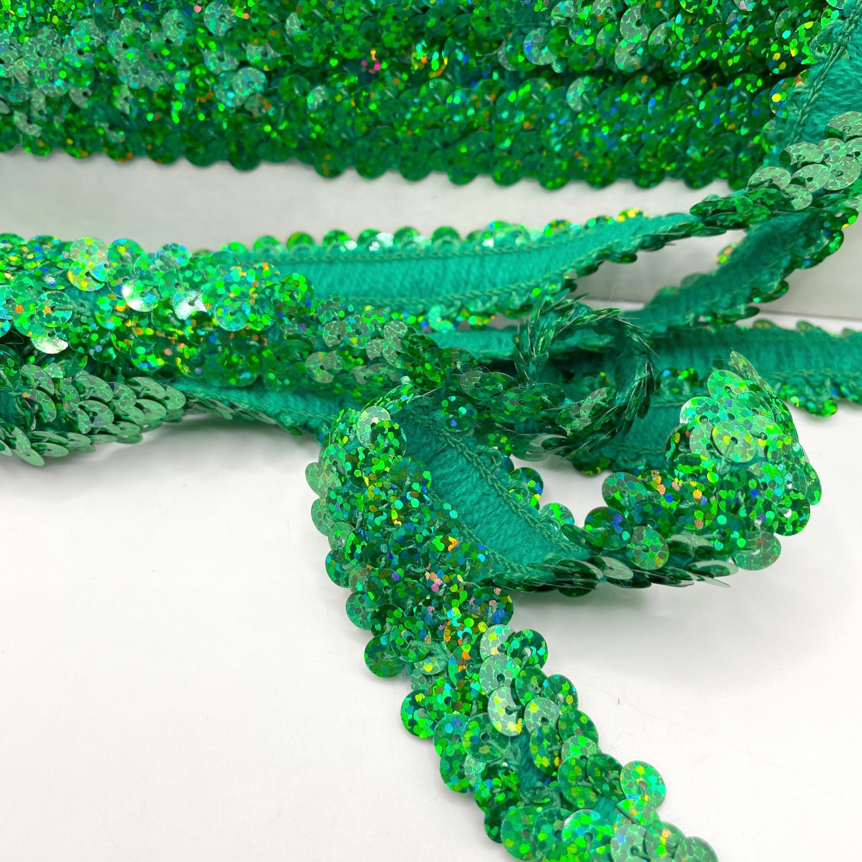 Trims - Sequins - Stretch Tape - 4 row, 6mm diameter - 20mm wide (1.25 ...